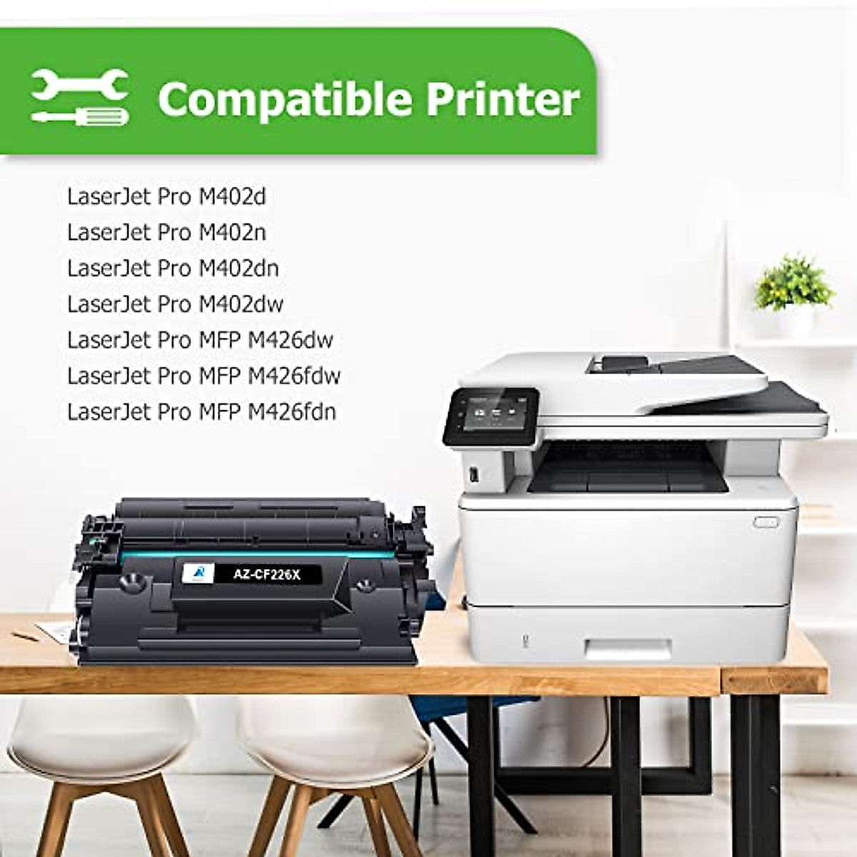 Aztech Compatible CF226X Toner Cartridge Replacement for HP 26X CF226X Pro MFP M426fdw M426fdn M426dw Pro M402n M402dw M402dn CF226XC Printer High Yield (Black 2-Pack)