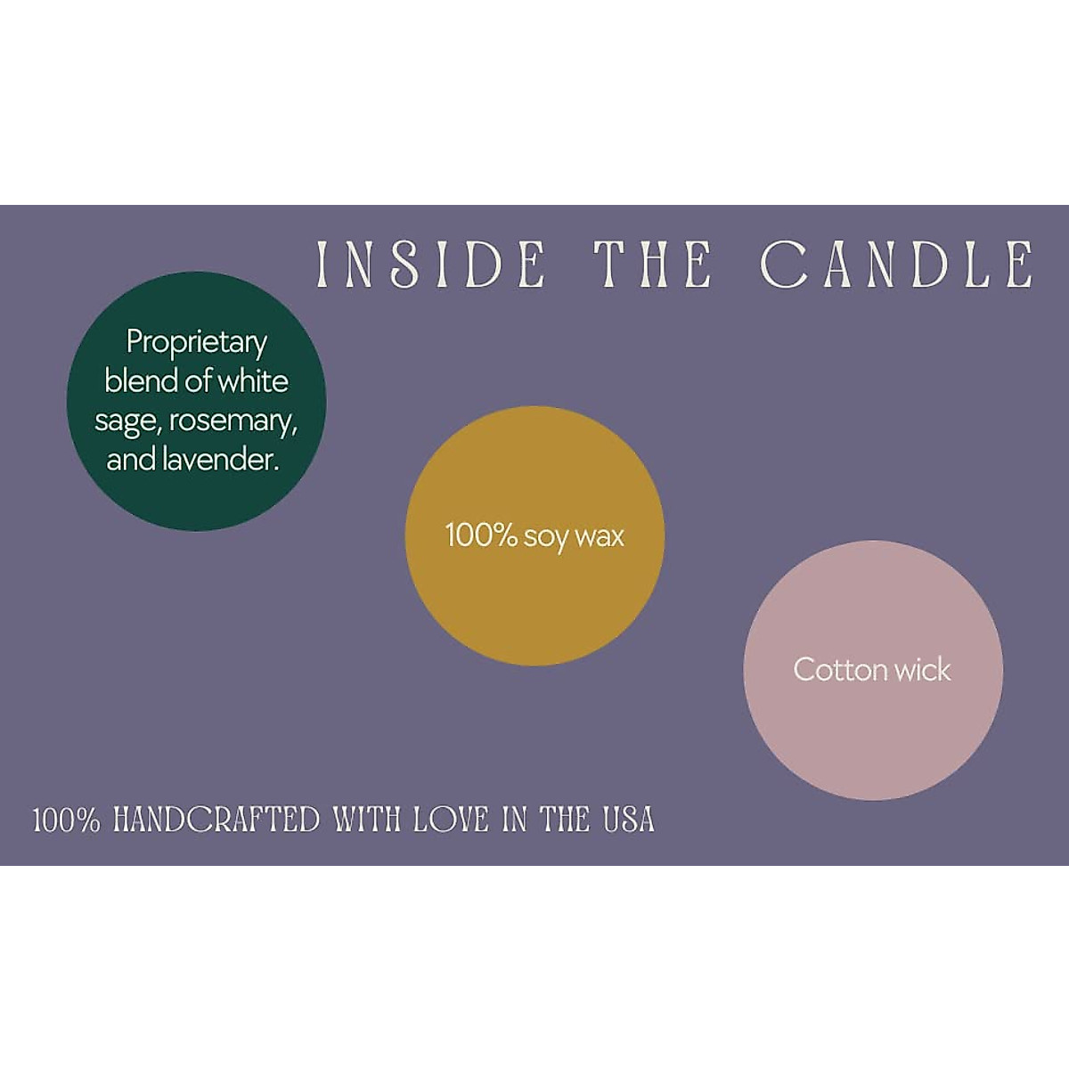 My Mystic Apothecary Sacred Smudging Candle - Candle Made with White Sage, Rosemary, and Lavender for Cleansing | Cotton Wick | 100% Soy Wax | 40 Hour Burn time | 7.75 Oz White Sage Candle