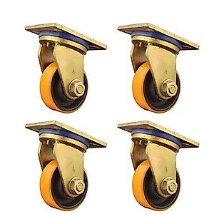 4-Piece Furniture Castor, Swivel Wheel, Rubber Casters, Plate Castor, Industrial Castors, 360-degree Rotation, with Brakes(Swivel Castorsx4)