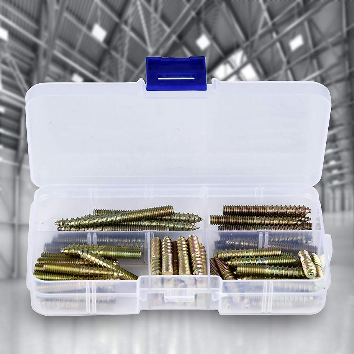 80Pcs M5 Dowel Screw Double Ended Screws Self-Tapping Threaded Bolts Hanger Bolts Studs