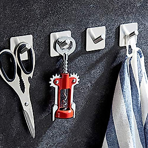 Kiemeu Self Adhesive Hooks for Hanging Coats Stick On Wall Hooks Heavy Duty Towel Hooks for Bathrooms Adhesive Wall Hangers Without Nails