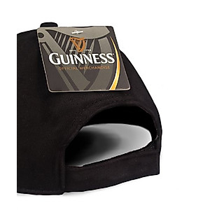 Guinness Baseball Cap with Extra Stout Bottle Label Print and Bottle Opener on Peak, Black Colour (One Size)…