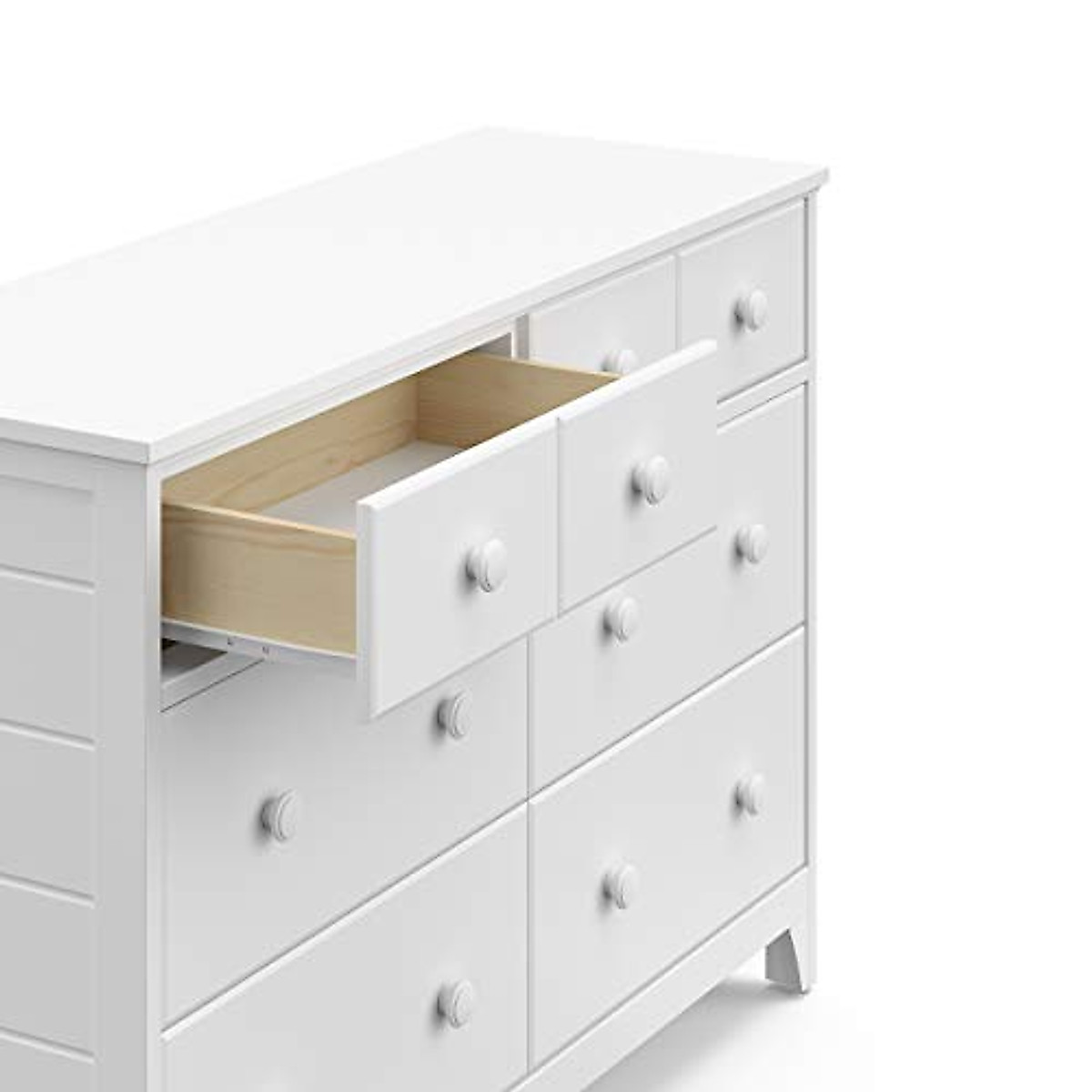 Stork Craft STORKCRAFT Moss 6 Drawer Double Kids Bedroom Dresser, 17.05x48.07x34.49(LxWxH) inches (Pack of 1), White