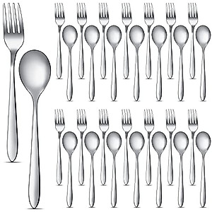100 Pcs Toddler Utensils Stainless Steel Toddler Silverware, Include 50 Toddler Forks and 50 Spoons, Self Feeding Children's Safe Flatware Kids Baby Metal Cutlery Set for Lunch, Party, Picnic