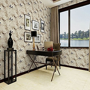 SimpleLife4U Blue Birds Contact Paper Handwriting Pattern Self-Adhesive Shelf Liner Locker Sticker 17.7 Inch By 9.8 Feet