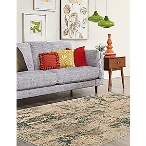 Unique Loom Tuareg Collection Vintage Distressed Traditional Area Rug, 8 x 10 ft, Beige/Green