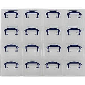 Really Useful Organiser, 16 x 0.14 Litre Storage Boxes in a Clear Plastic Organiser and Clear Boxes