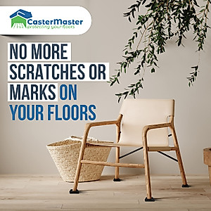 CasterMaster Non Slip Furniture Pads- 2x2 Square Rubber Anti Skid Caster Cups, Leg Coasters- Couch, Chair, Feet, and Bed Stoppers- Anti-Sliding Floor Protectors for Furniture (Set of 4) Black