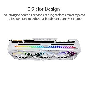 ASUS ROG STRIX NVIDIA GeForce RTX™ 3090 White OC Edition Gaming Graphics Card (PCIe 4.0, 24GB GDDR6X, HDMI 2.1, DisplayPort 1.4a, White color scheme, Axial-tech Fan Design, 2.9-slot, Super Alloy Power