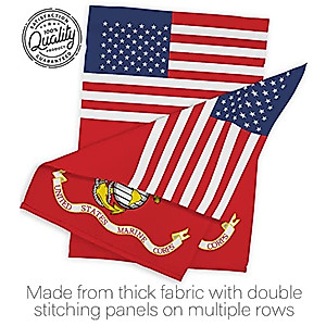 Americana Home & Garden US Marine Corps Garden Flag Armed Forces USMC Semper Fi United State American Military Veteran Retire Official House Decoration Banner Small Yard Gift Double-Sided, Made In USA
