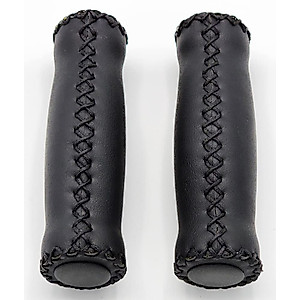 Velo Vinyl Leather Grips - Black, for 7/8" handle bars of beach cruiser bikes
