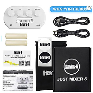 Maker hart JUST Mixer S Portable 3 Channels Stereo IN Mini Audio Mixer/2 Stereo Output/Battery/USB Power/3C Device