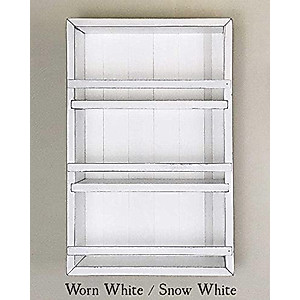 Mansfield Cabinet No. 102 - Solid Wood Spice Rack Cabinet White/Tuscan Red