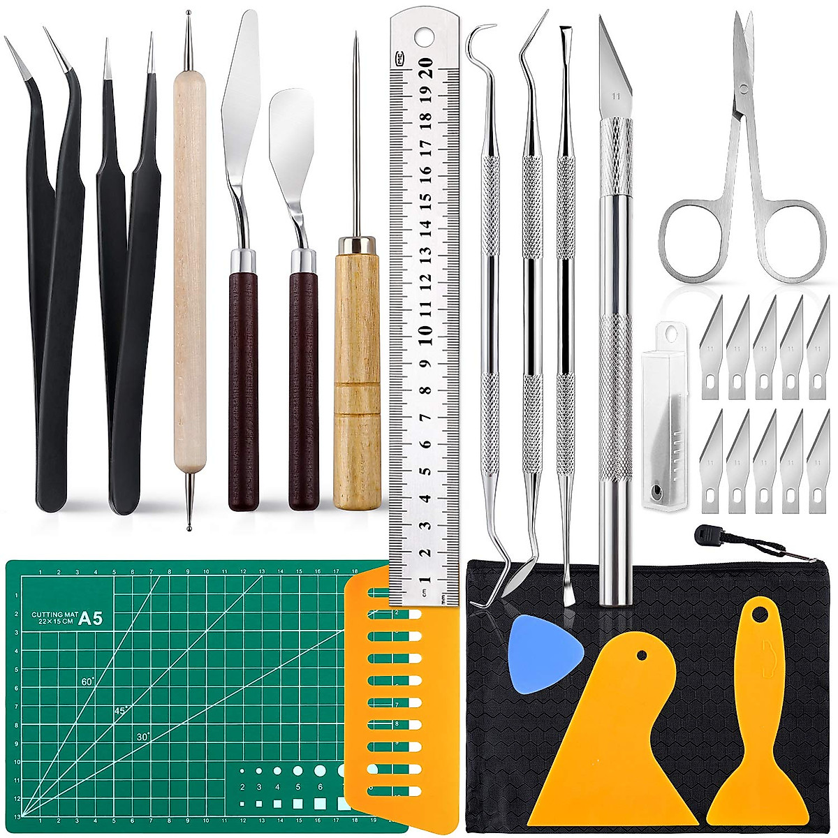 28 PCS Precision Craft Tools Set Vinyl Weeding Tools Kit for Weeding Vinyl, DIY Art Work Cutting, Hobby, Scrapbook