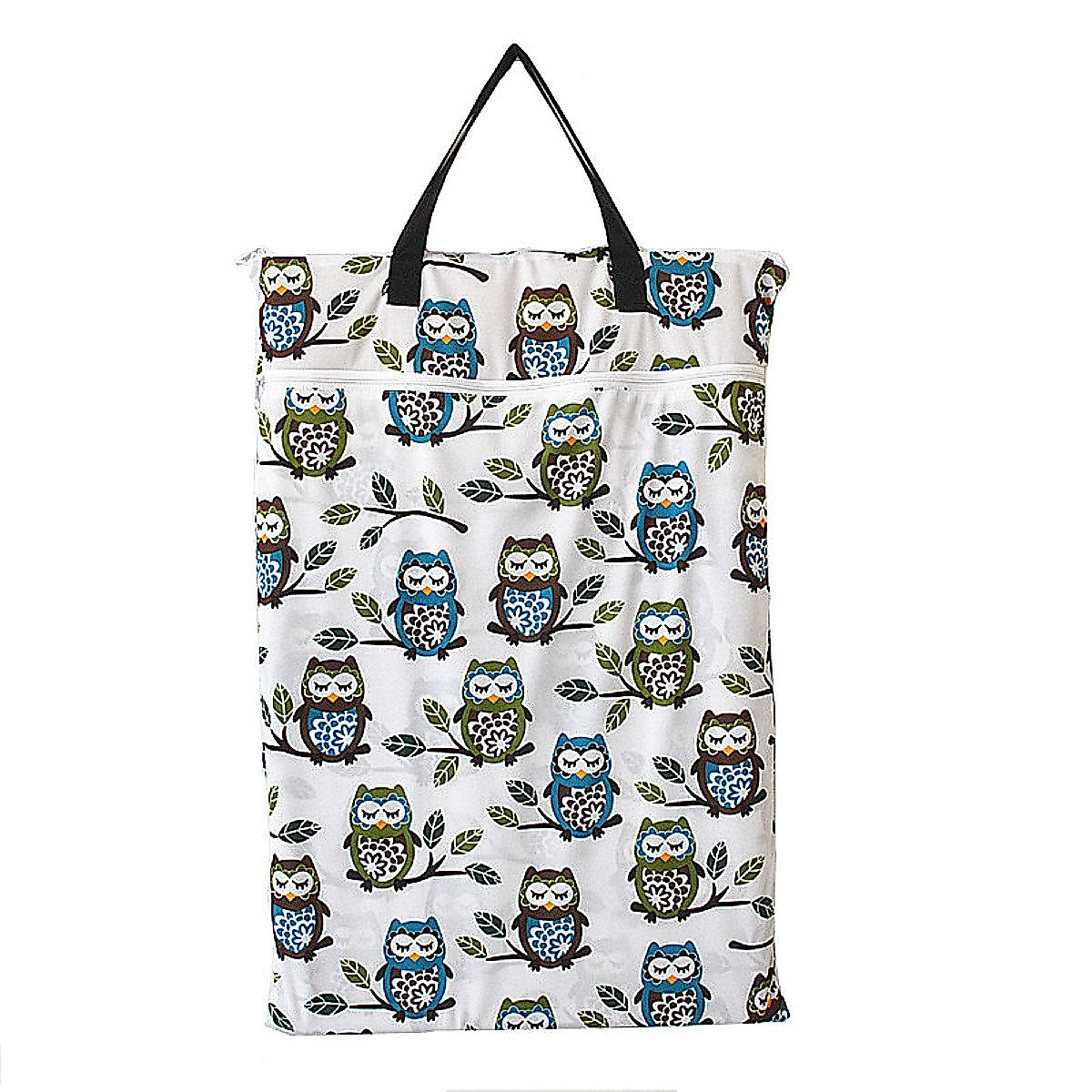 Hibaby Large Hanging Wet/dry Cloth Diaper Pail Bag for Reusable Diapers or Laundry (Owl&tree)
