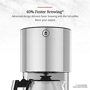 Russell Hobbs Glass Series 8-Cup Coffeemaker, Silver & Stainless Steel, CM8100GYR