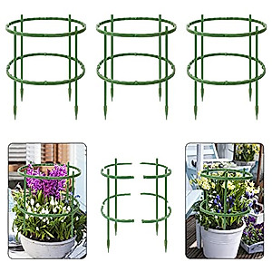 12 Pieces Plant Support Stakes,Plant Support Cage for Indoor Plants,Green Half Round Plant Support, Plant Support Ring for Peony, Rose, Tomato,Plant Holder Flower Pot Climbing Trellis for Small Plants