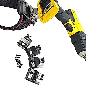 Drill Clip Hooks, Belt Clip, Belt Clip Hooks, Drill Holster for Belt, Drill Holder for Impact Driver, Tape Measuring Holder. (Pack 6, with 1 Drill Holster)