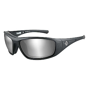 Harley-Davidson Men's Tank Sunglasses, Silver Gray Len/Matte Black Frame HDTAN04