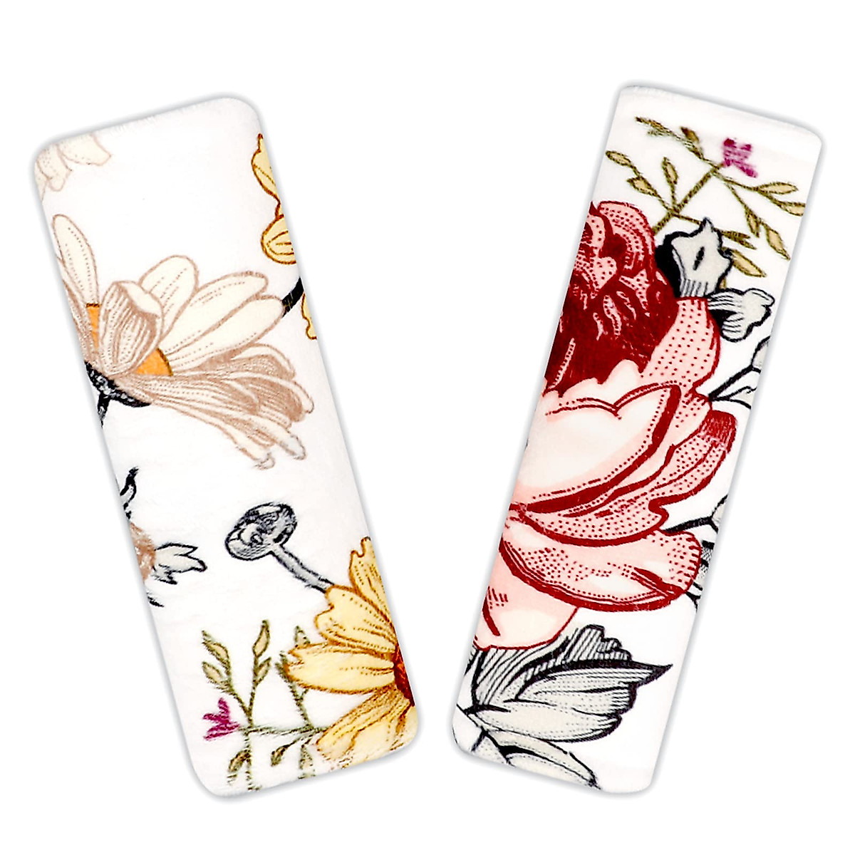 HNHUAMING Baby Car Seat Strap Covers Shoulder Pads for Baby Kid, Super Soft Infant Carseat Belt Covers for All Car Seat Stroller, Floral