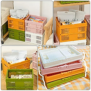 Yardwe Multi-Functional Storage Basket Home Use Sundries Clothes Storage Box Portable Plastic Basket (Orange)