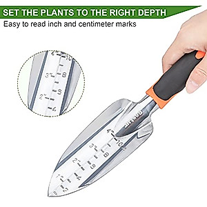 Gostur Garden Tool Set, 3PCS Sturdy Gardening Hand Tools Kit - Trowel/Shovel, Transplanter, Sharp Bypass Pruning Shears/Scissors/Clippers - Comfortable Handle - Ideal Gifts for Men & Women