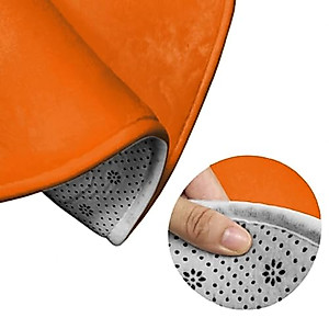 Home Decor Modern Round Area Rug, Non-Slip Kitchen Office Circle Rug, Room Sofa Yoga Soft Round Carpet Compatible with Orange 36inch(90cm)