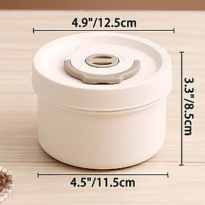 Tikxlafe Thermal Food Lunch Container-20 oz for Hot Cold Food, Leak-Proof Stackable Stainless Steel Wide Mouth Lunch Box Containers suit for Men Women Picnic Camping (Off-White)