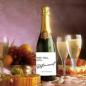 4 Pcs Retirement Wine Label, Pairs Well With Retirement Wine Bottle Stickers, Retirement Gifts, Retirement Party Decorations Supplies