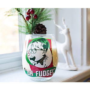 Silver Buffalo A Christmas Story Oh Fudge! Stemless Wine Glass | Holds 20 Ounces