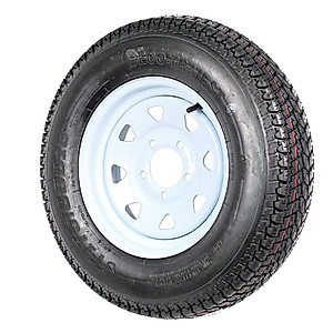eCustomrim Trailer Tire On Rim ST175/80D13 175/80 D 13 Load Range C 5 Lug White Spoke Wheel - 2 Year Warranty w/Free Roadside