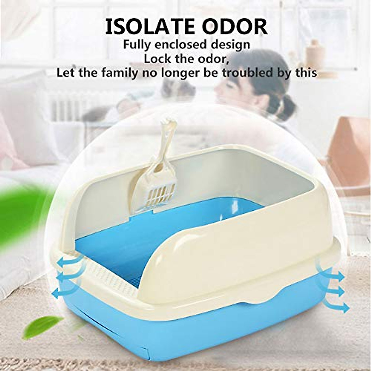 Cat Litter Tray Semi-Closed Drawer from The Makers of Self-Cleaning Significantly Reduces Cleaning Time with Cat Litter Scoop