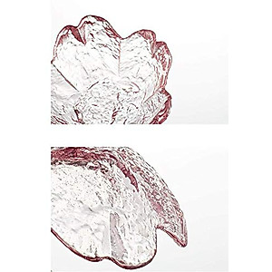 4pcs Glass Sakura Shape Small Seasoning Dishes Dipping Bowls Appetizer Plates,3.4inch