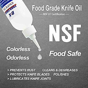 LewisCare Food Grade Chefs Knife Oil 5oz Prevent Knife Blade Rust,Protection ＆ Lubricant Knife Care Cleaning Set.