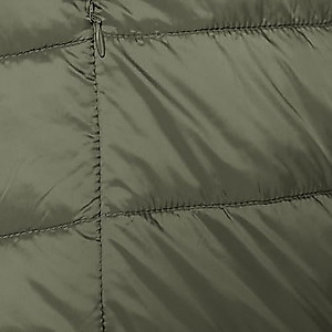 Amazon Essentials Women's Regular-Fit Lightweight Water-Resistant Packable Hooded Puffer Coat (Available in Plus Size), Dark Olive, Large