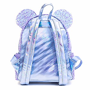 Loungefly Disney Mini Backpack, Minnie Mouse Celebration Iridescent Sequin, Disney Celebration