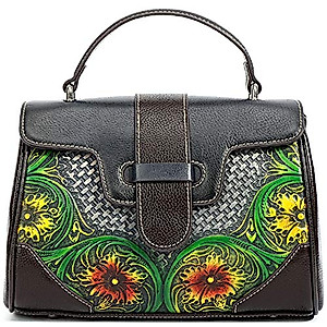 Valrena Genuine Leather Handbags for Women Crossbody Bag Designer Shoulder Tote Satchel Handbag Large Purse