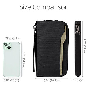 ZOPPEN Rfid Passport Holder Travel Wallet Family Documents Organizer Travel Accessories for 6 Passport, #01 Black