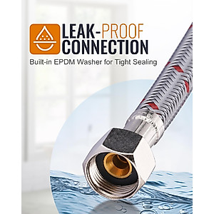 Faucet Supply Lines: WOWOW 40" Bathroom Sink Faucet Hose, Braided Nylon cUPC Supply Lines 3/8" Female Compression Thread × M8 Male Connector,Stainless Steel Braided Supply Line(1 Pair)