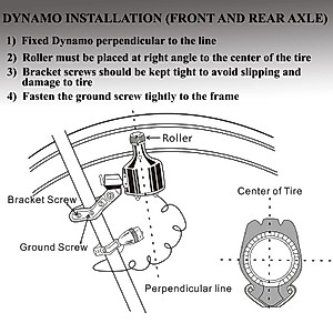 AXITRON Bicycle Motorized Bike Friction Generator Dynamo Head Tail Light Kit 12V 6W