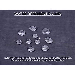 La Packmore Water Repellent Nylon Shoulder Bag Handbag Laptop Bag Teacher Nurse Tote Briefcase Clinical Bag (14-Inch, Charcoal)