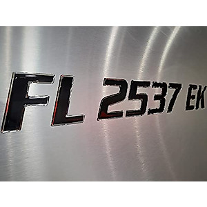 Boat & PWC Registration Number Set (16pcs) Black Center/Chrome Outline Domed (Sport Series)