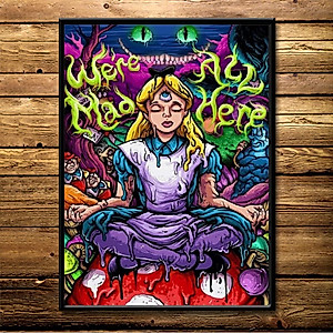Alice Wonderland Poster Fabric Art Poster Fabric Prints 16x24 inch for Wall Decoration No Framed
