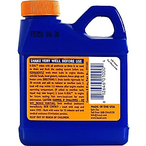 K-Seal ST5501 Multi-Purpose One Step Permanent Coolant Leak Repair, 8oz, Pour and Go, Mixes with All Antifreeze, No Flushing Required