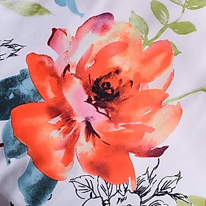 Leadtimes King Duvet Cover Boho Floral White Bedding Sets Hotel with Soft Lightweight Microfiber 1 Duvet Cover and 2 Pillow Shams (King, Style2)