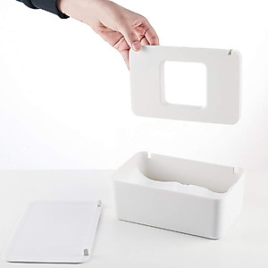 XUSHAN Baby Wipes Dispenser, Container for Wipes, Wet Wipes Box with Sealed Lid, Diaper Storage Case, Toilet Tissue Dispenser Box(White(1 PC))