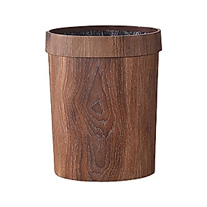 UXZDX Wood Grain Trash Can Home Living Room Kitchen Garbage Bin Office Toilet Paper Basket Bathroom Bedroom Supplies