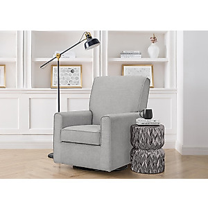 Delta Children Sophie Nursery Glider Swivel Chair with LiveSmart Performance Fabric Fabric, Nickel