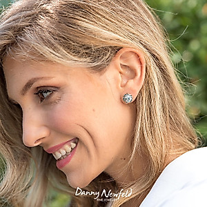 Paz Creations Women's 925 Sterling Silver Roman Glass Patina Stud Earrings - Handcrafted Round-Cut Ball Earring - Unique Natural Organic Jewelry For Her