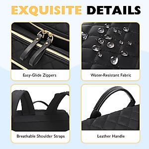 LORADI Large Capacity Diaper Bag Backpack with Storller Clips, Water-Resistant Travel Backpack with Anti-Theft Pocket, Black